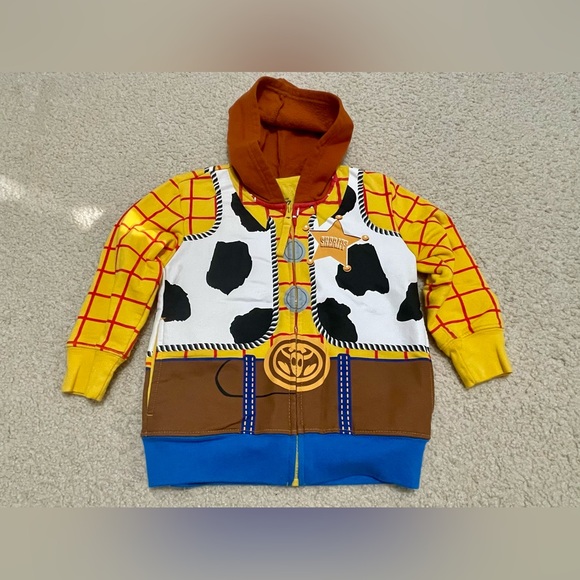 Disney | Jackets & Coats | Disney Toy Story Woody Sheriff Zip Up Hoodie ...